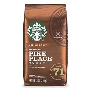 Amazon.com : Starbucks Medium Roast Ground Coffee — Pike Place Roast ...