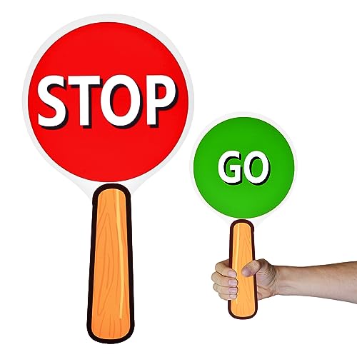 Double Sided Stop And Go Sign Traffic Paddle Traffic Light Party ...