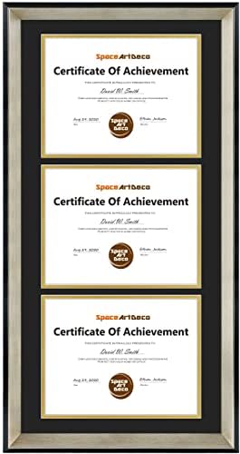 سعر Space Art Deco, Triple Certificate Frame Double Mat for (3) 8.5x11 ...