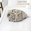 Amazon.com: King Linens 100% Linen Solid Color Simple Fitted Sheet Twin ...