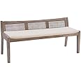 Amazon.com: Linon Memphis 17" Transitional Wood Bench with Woven Cane ...