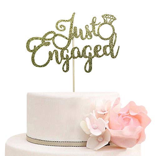 Just Engaged Cake Topper for Engagement Party Decorations, We're ...