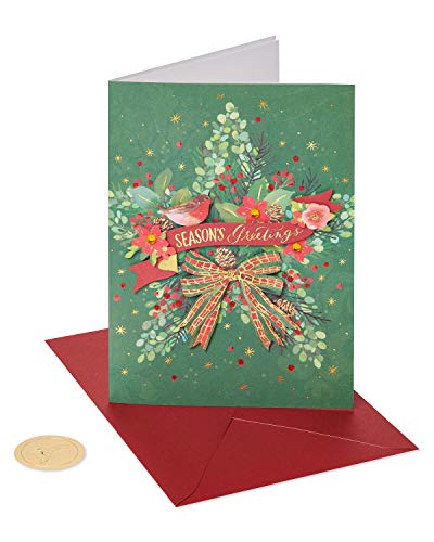 Papyrus Christmas Cards Boxed, Traditional Holiday Wreath (8-Count ...