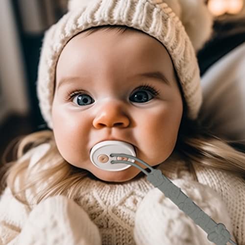 JIANIAO 3 Pack Silicone Pacifier Clip; 100% Silicone Pacifier Strap ...
