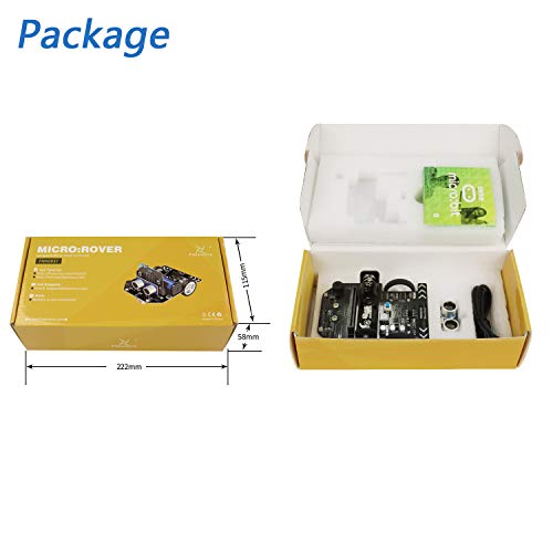 Freenove Micro:Rover Kit for BBC Micro:bit (V2 Contained), Obstacle Avoidance, Light-tracing ...