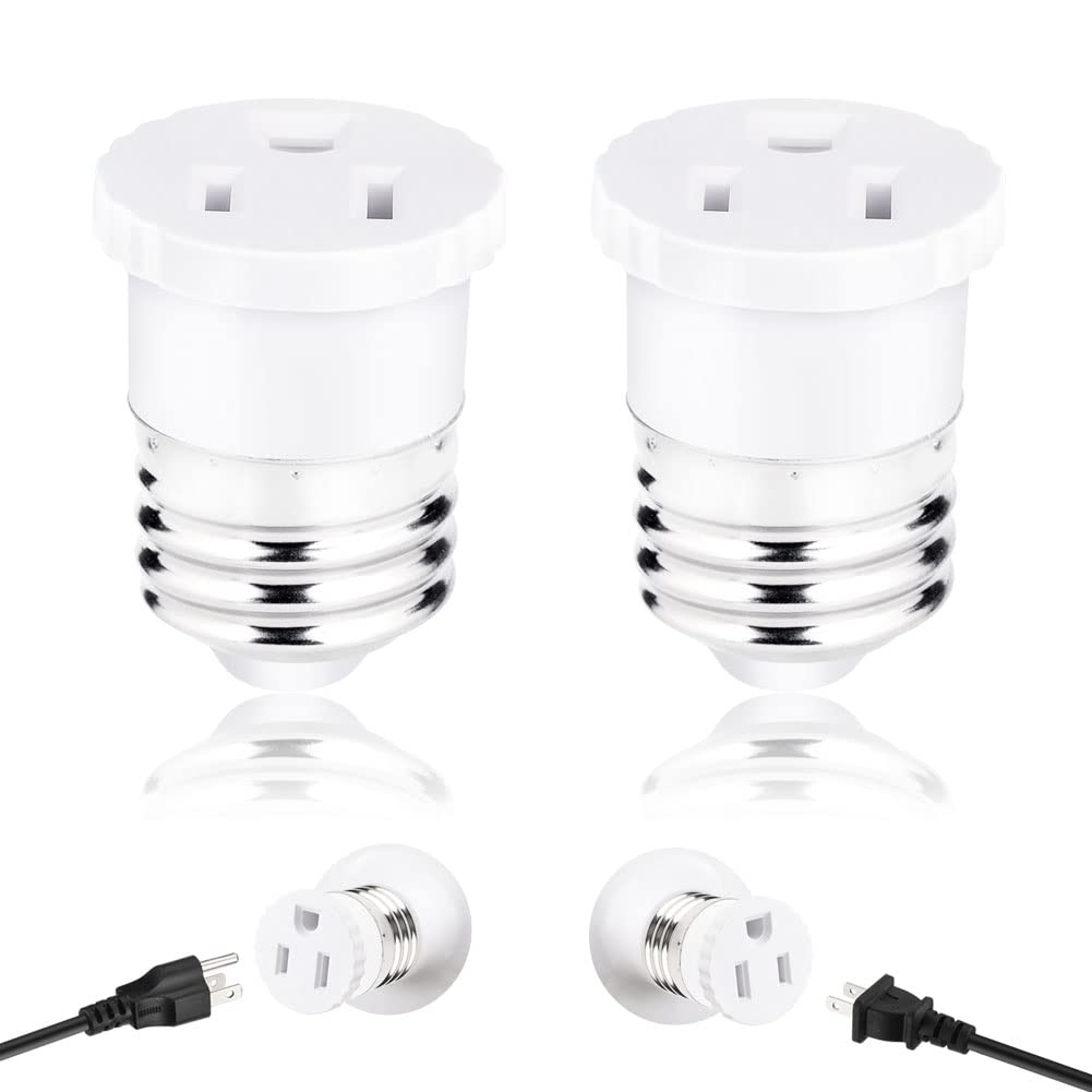 Mua 2 Pack, Light Socket to Plug Adapter, Convert Light Bulb Socket to ...