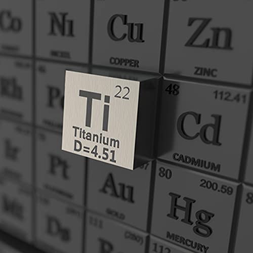 Titanium Cube - Metal Element Cubes - Laser Engraved Density Cube Set ...