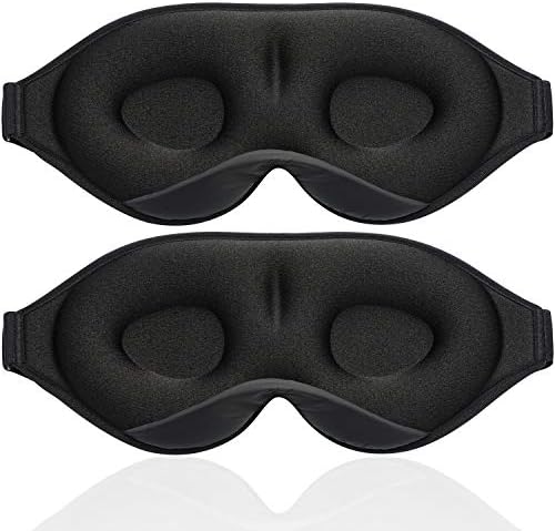 Unimi 2Pack Black/Grey Upgraded Sleep Eye Mask for Women Men,2020 Soft ...