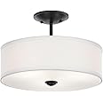 Kichler, Shailene 14" 3 Light Round Semi Flush with Satin Etched White ...