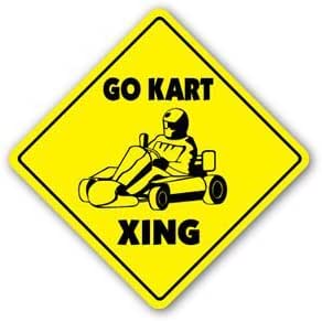 Amazon.com: GO KART CROSSING Sign racing racer karts parts helmet ...