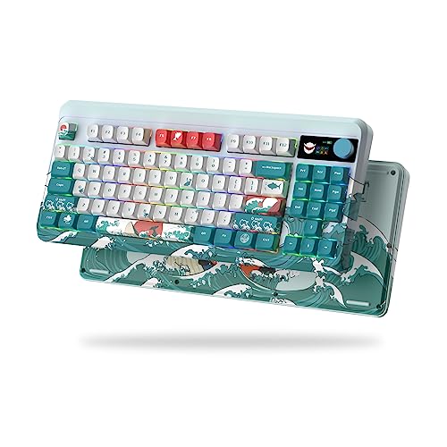 Womier Retro 75% Gaming Keyboard with OLED Display&Knob, M87 Pro ...