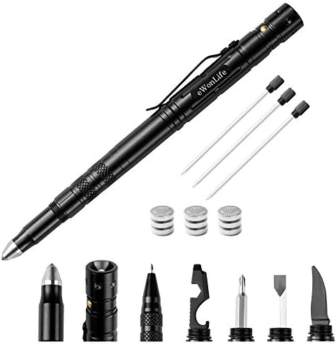 eWonLife Tactical Pen with Multi-tool, LED Tactical Flashlight ...