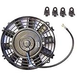 Amazon | (MBK) 10インチ 汎用 薄型 電動ファン プル式 吸風式 12V 自動車用 | 電動ファン | 車＆バイク