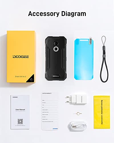 DOOGEE S51 Rugged Smartphone Unlocked Android 12, Helio G25 4GB+64GB ...