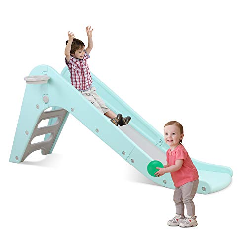 LAZY BUDDY Freestanding Kid Slide, Baby Play Climber Slide Set with ...
