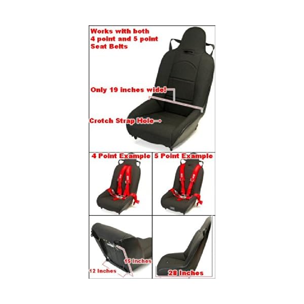 PRP Seats Black Narrow High Back Suspension Seat 19 Inches Wide for ...