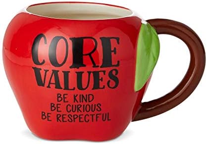 Enesco Our Name is Mud Teacher Core Values Apple Sculpted Coffee Mug ...