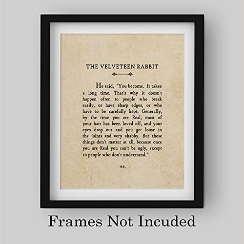 "You Become Real"-Velveteen Rabbit Book Page Print-8 x 10" Poetic Wall ...