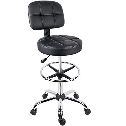 Leopard Round Drafting Chair, Adjustable Swivel Tall Drafting Stool ...