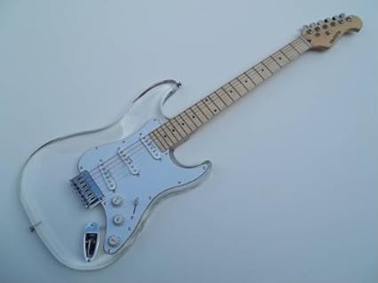 Clear acrylic electric strat guitar: Amazon.co.uk: Musical Instruments