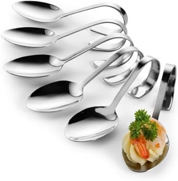 6 First Course Serving Spoons - Appetizer / Canape Dish Spoon, amuse ...