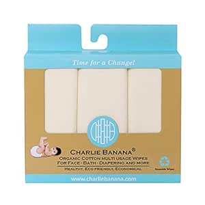 Amazon.com: Charlie Banana 10 Reusable Organic Cotton Wipes : Beauty ...