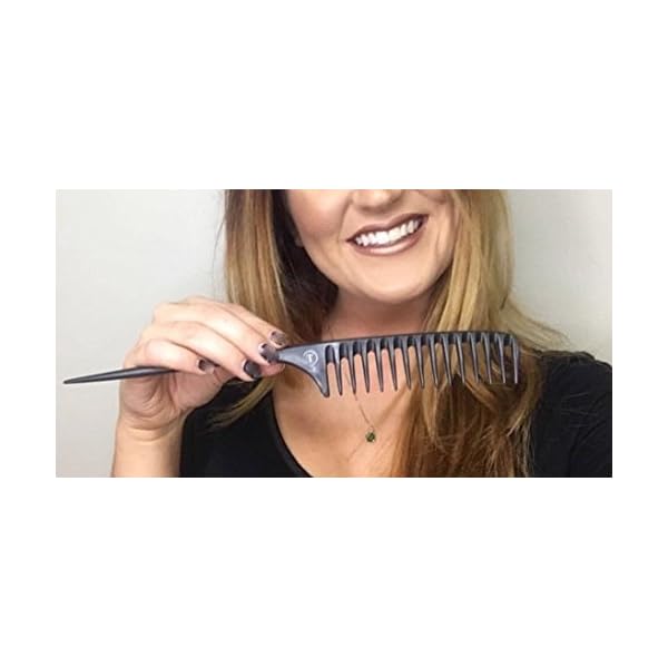 Carbon Wide Tooth Rake Comb with Tail – Child-Friendly Detangler ...