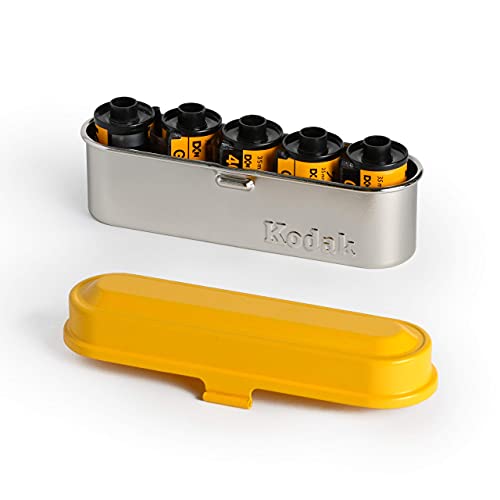 KODAK Film Case - for 5 Rolls of 35mm Films - Compact, Retro Steel Case ...