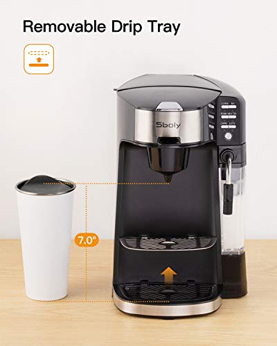 Sboly 6 In 1 Coffee Machine, Single Serve Coffee, Tea, Latte and Cappuccino Maker, Compatible ...