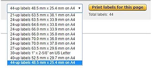 44-up Label Sheets Gladiator 44-UP FBA Labels - 4400 White Self ...