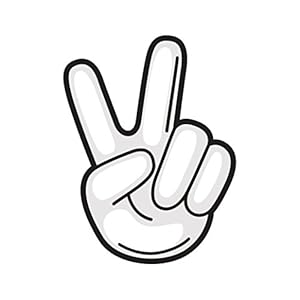 Amazon.com: Black and White Peace Sign Emoji Icon Vinyl Decal Sticker ...