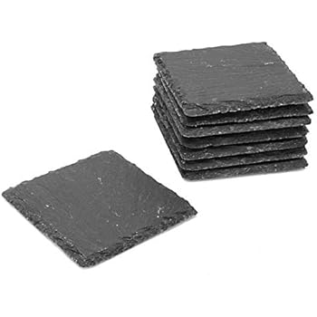 Trademark Innovations Square Slate Drink Coasters, 4x4-Inch: Amazon.ca ...