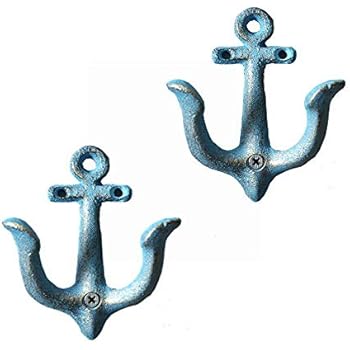 Amazon.com: Nautical Sea Anchors Heavy Duty Wall Hooks - Set of 3 ...