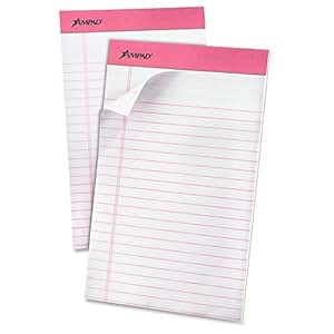 Amazon.com: Ampad Pink Writing Pads, 50 Sheets per Pad, Letter Size, 6 ...