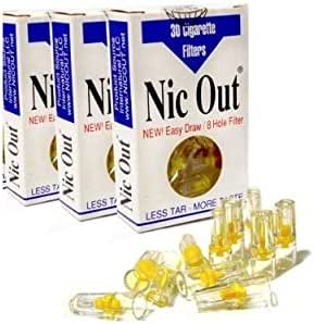 Nic-Out Cigarette Filters 3 Packs (90 Filters) Smoking Free Tar ...