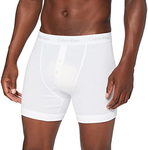 Calvin Klein Men's Basics Button Front Boxer Briefs, White, Large price ...