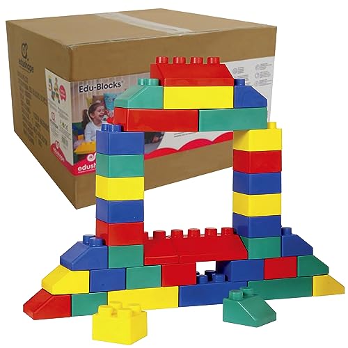 Edushape Flexi Soft Baby Blocks for Toddlers 1-3, 50 Pieces Giant Size ...