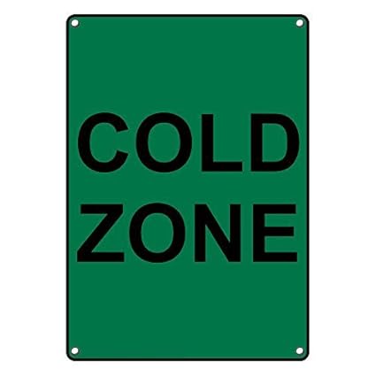Amazon.com: Weatherproof Plastic Vertical Cold Zone Sign with English ...