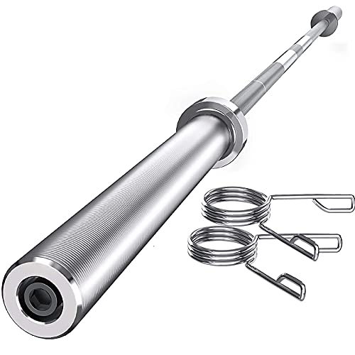 A-free Olympic 7 Feet Weight Bar with Two Spring Collars, Solid Iron ...