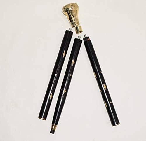 Yaman Antique Solid Brass Handle Walking Stick Style Wooden Cane Wooden ...