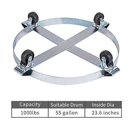 55 Gallon Drum Dolly Heavy-Duty - 1,000 Lb Capacity With Smooth-Rolling ...