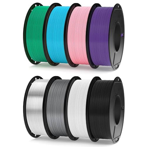 ELEGOO 250g PLA Filament Bundle 1.75mm, 8 Colors 3D Printer Filaments ...