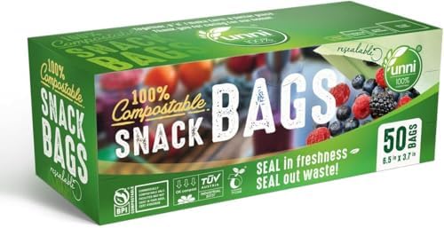 سعر UNNI Compostable Snack Bags, Resealable Compostable Food Storage ...