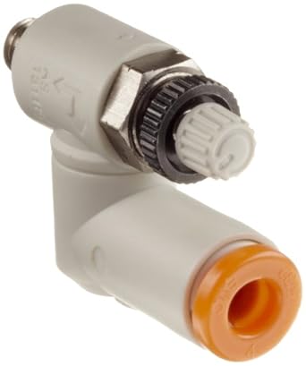 SMC AS Air Flow Control Valve, PBT & Nickel Plated Brass, Universal, Push-to-Connect Fitting X ...
