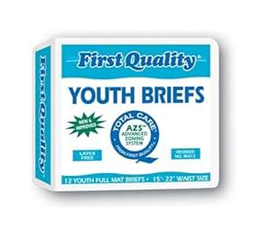 Amazon.com: First Quality Total Care IB Youth Briefs, 15-22 Inch Waist ...