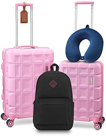 Joyway Luggage Sets, Pink, 20+24 Inch, Aluminum Drawbar, Hard Case ...