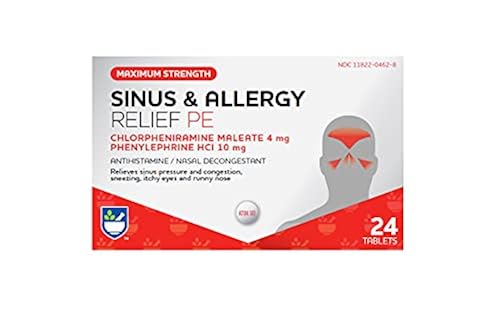 Rite Aid Sinus & Allergy Relief PE Tablets, Maximum Strength- 24 Count ...