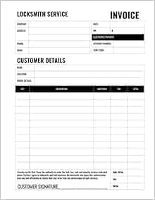Amazon.com: Locksmith Receipt Book: 60 Invoices / Work Orders for ...