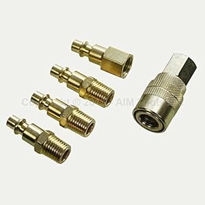 5PC Iron Quick Release Air Compressor Hose Coupler Connector Set 230140 ...