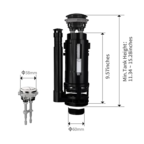 R&T A2423 2" Dual Flush Valve with Push Button Dual Flush Toilet Repair ...